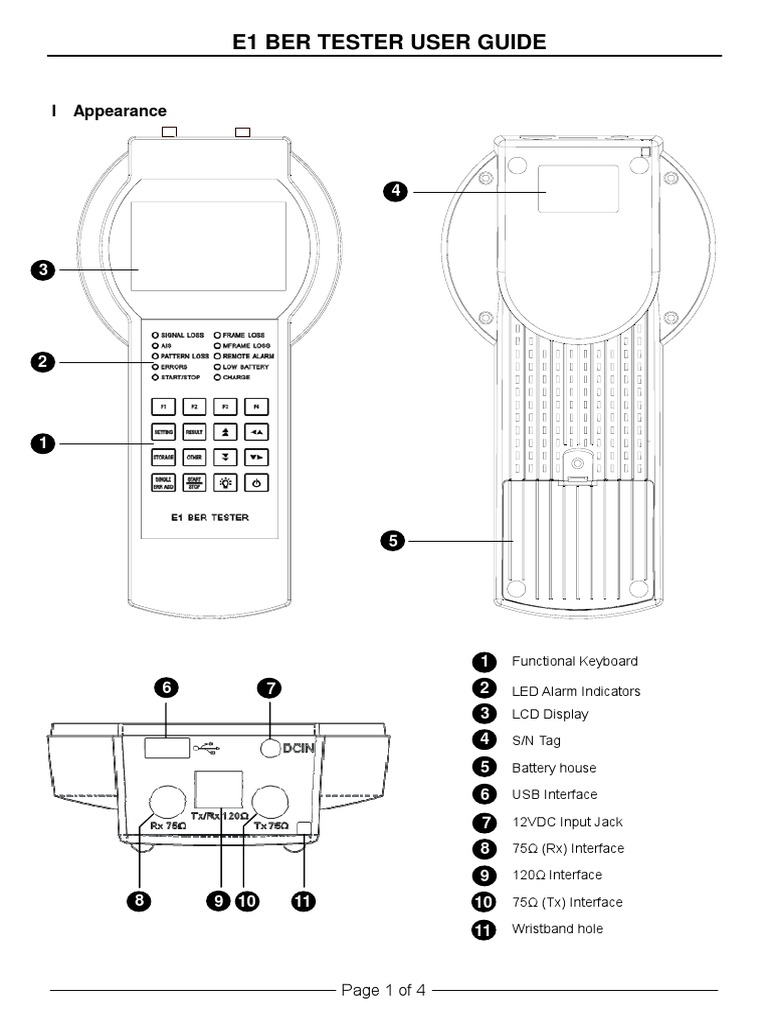 XG2128 E1 BER Tester User Guide | PDF | Icon (Computing) | Cursor (User ...