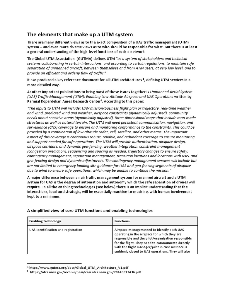 Understanding UTM System Elements | PDF | Unmanned Aerial Vehicle ...