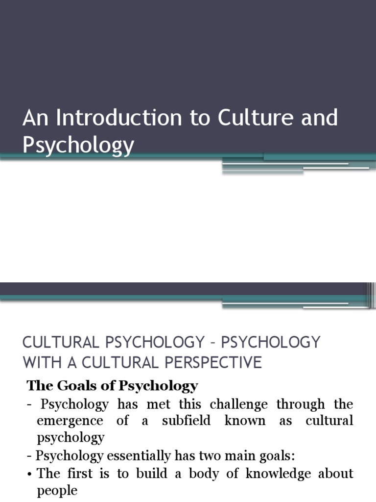 Introduction to Cultural Psychology | PDF | Psychology | Attitude ...