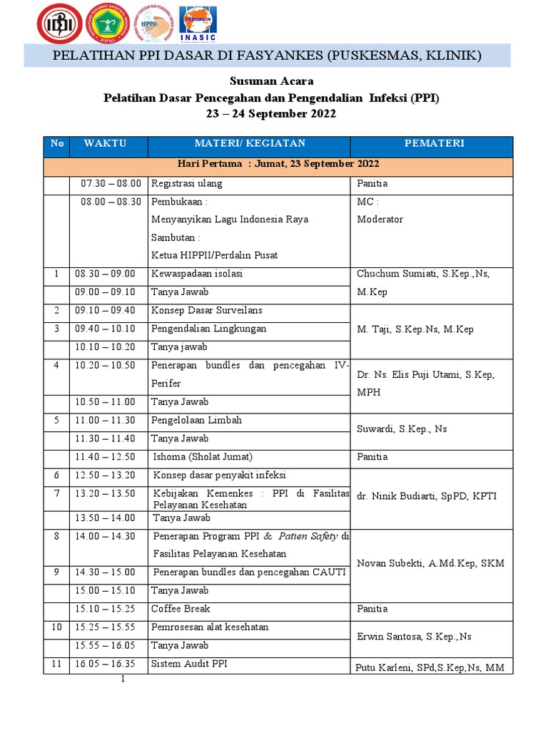 Jadwal Ppi Dasar Klinik Update | PDF