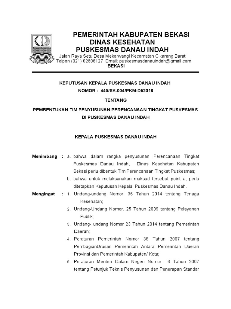 SK Pembentukan Tim PTP | PDF