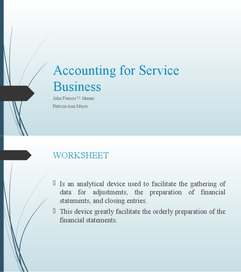 Accounting For Service Business | PDF