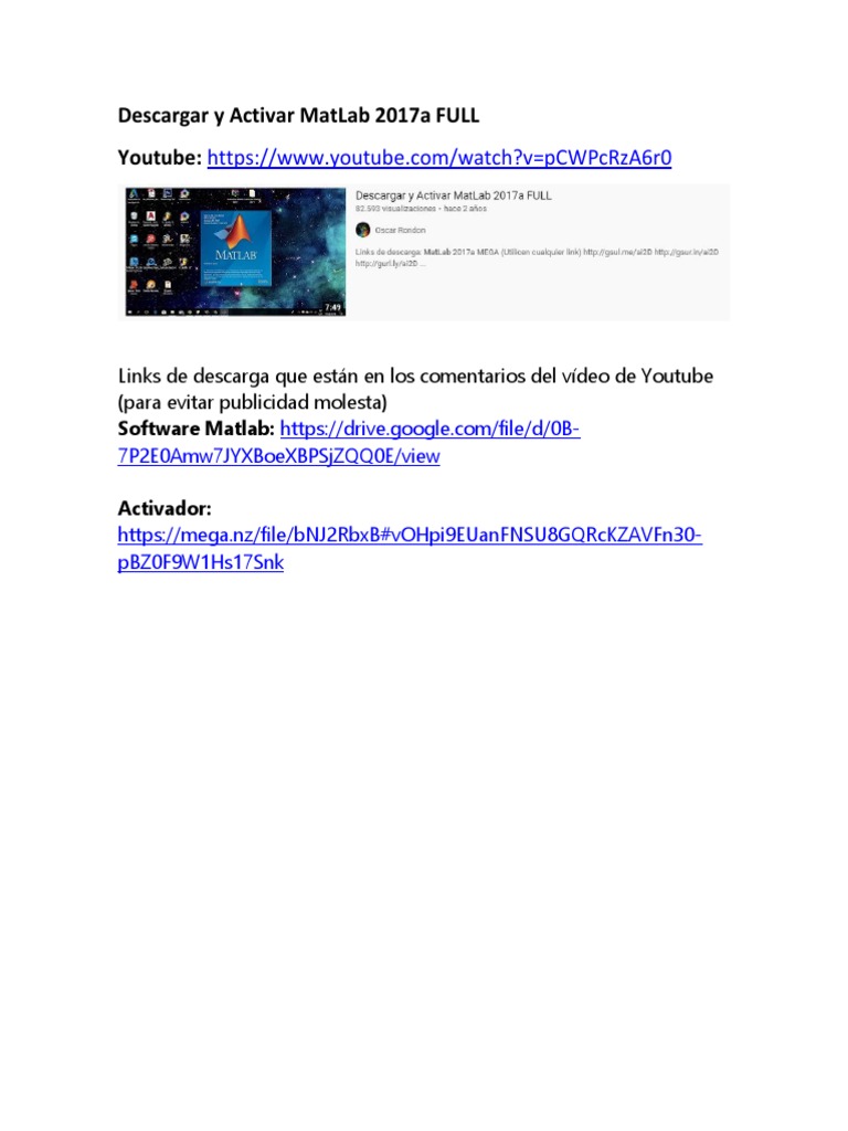 Descargar y Activar MatLab 2017a FULL | PDF | Negocios | Informática