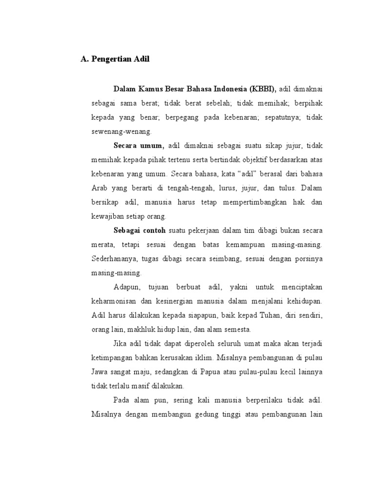 Pengertian Adil | PDF