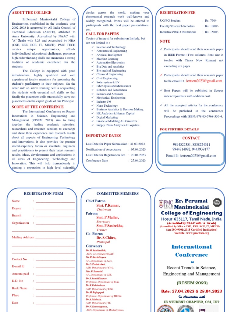 Conference - Broucher 2023 | PDF | Engineering | Analytics
