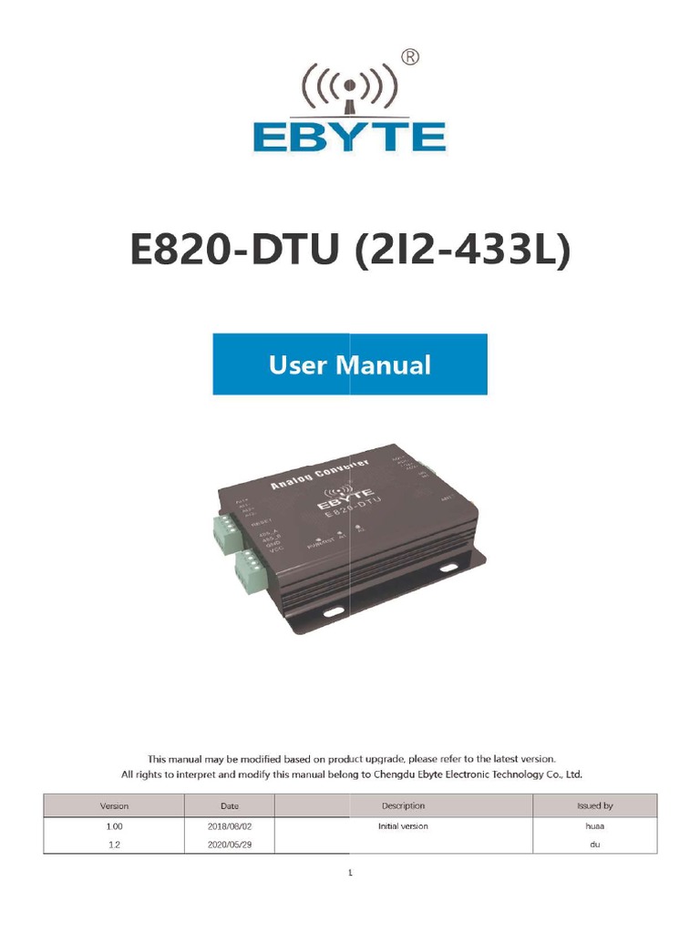 Ebyte Dtu E820 | PDF