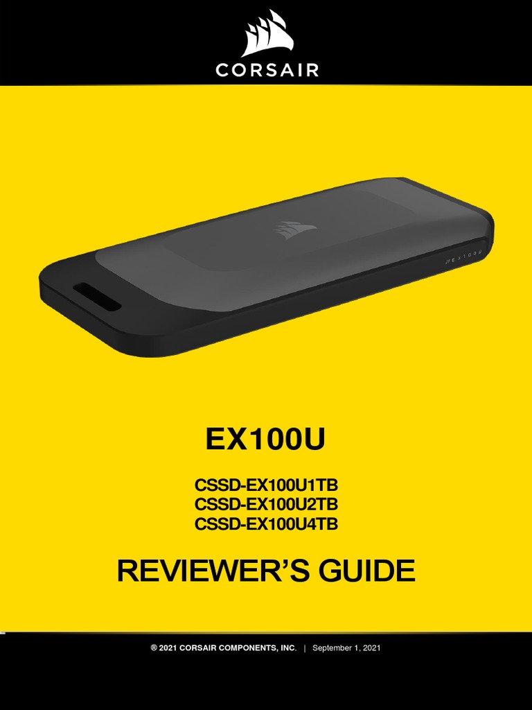 CORSAIR EX100U Reviewer's Guide | PDF | Usb | Computer Data Storage