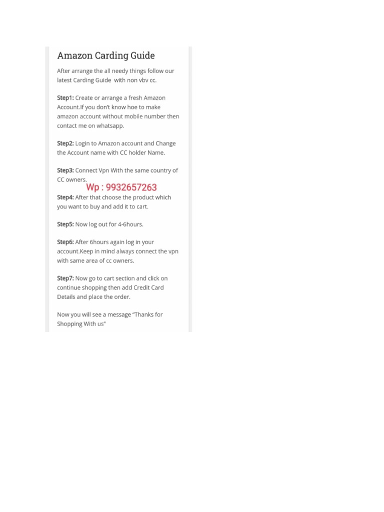 Amazon Carding Method 2023 | PDF