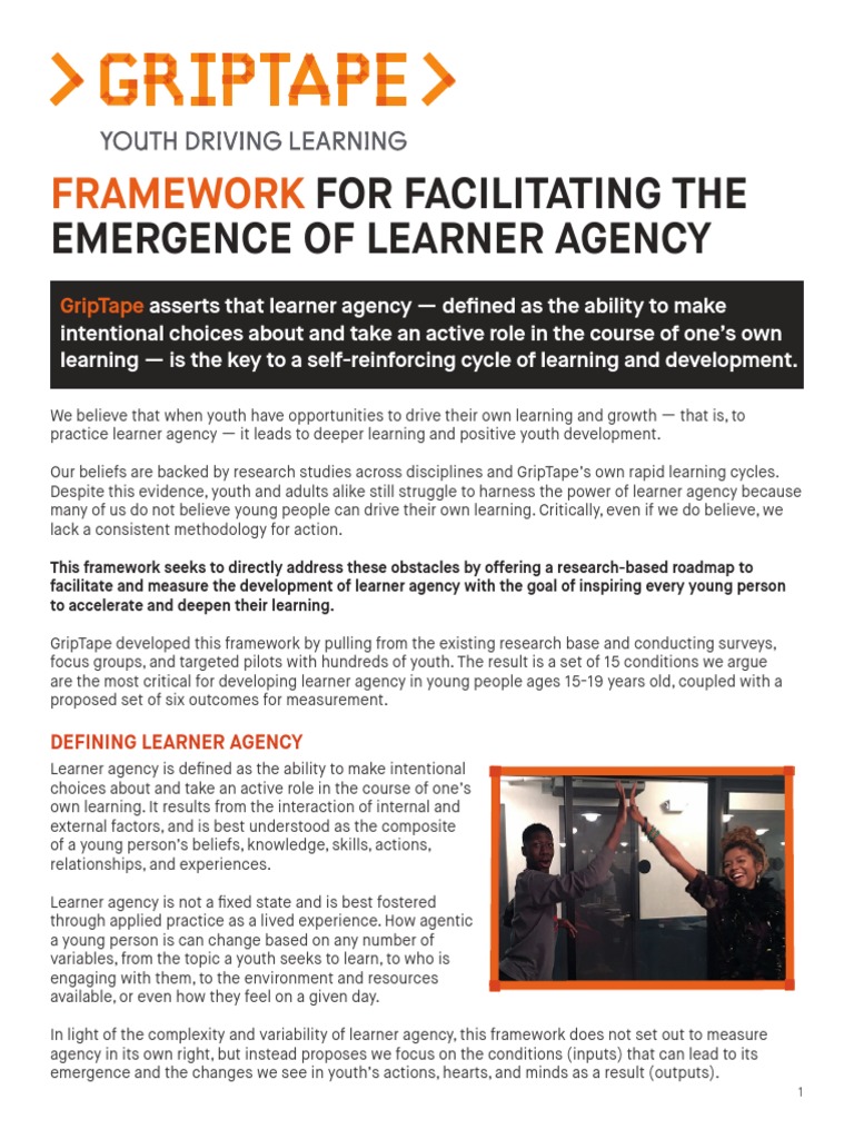 GripTape Learner Agency Framework | PDF | Learning | Mindset