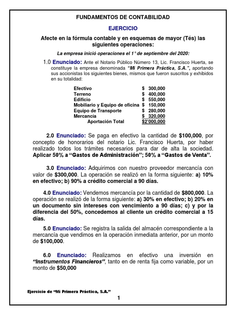 Mi Primera Práctica, CONTABILIDAD | PDF | Contabilidad | Economias