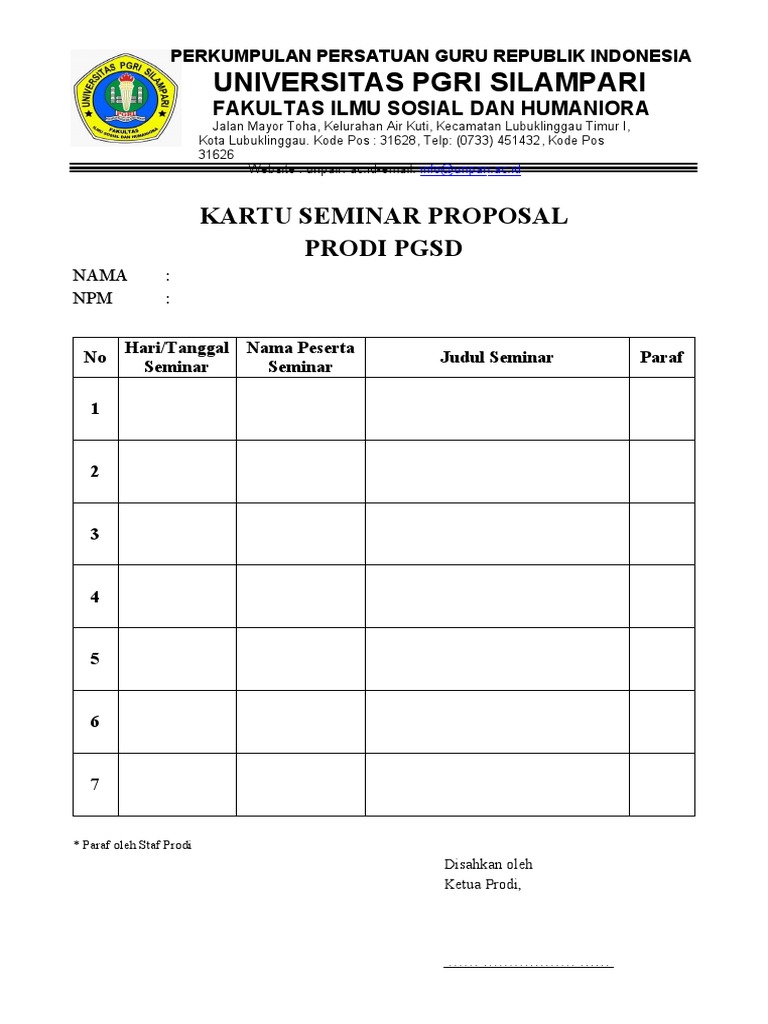 Cover Proposal Seminar PGSD | PDF