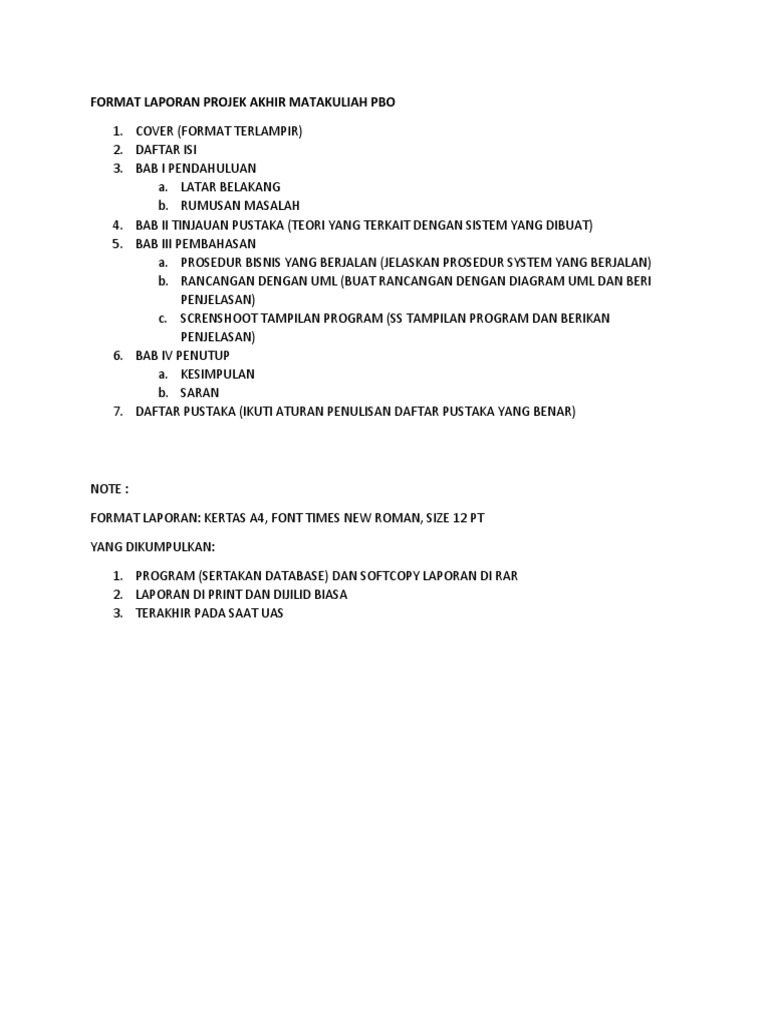 Format Laporan Projek Akhir | PDF