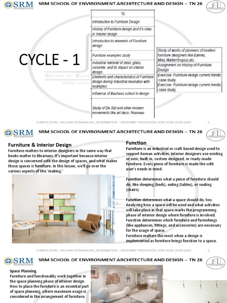 Cycle - 1 | PDF | Art Nouveau | Furniture