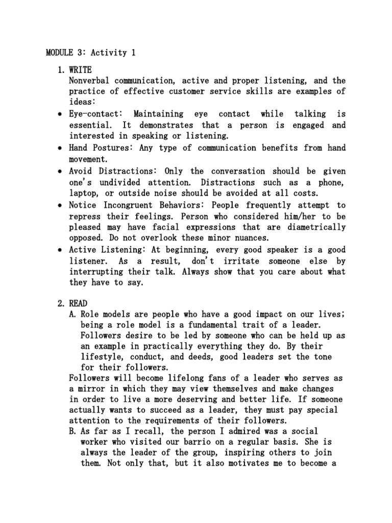 Module 3 Answers | PDF | Leadership | Communication