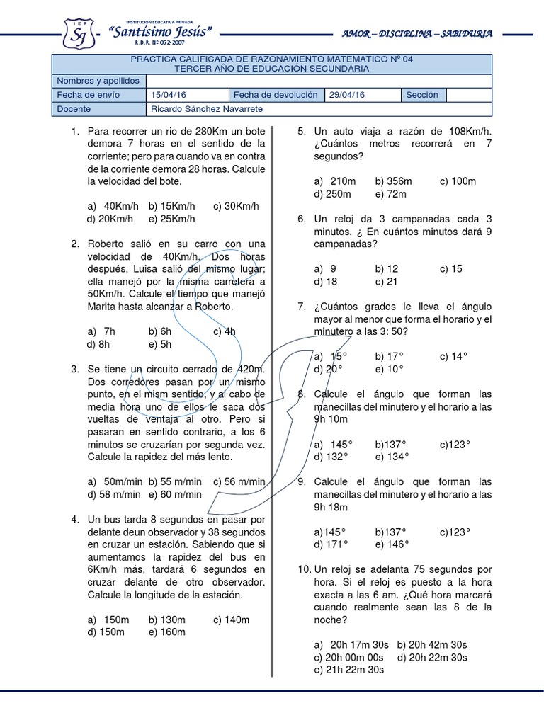 Practica #4 - RM Tercero | PDF | Hora | Tiempo espacial
