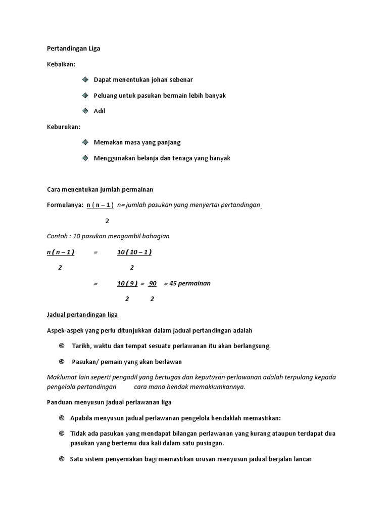 Pertandingan Liga | PDF