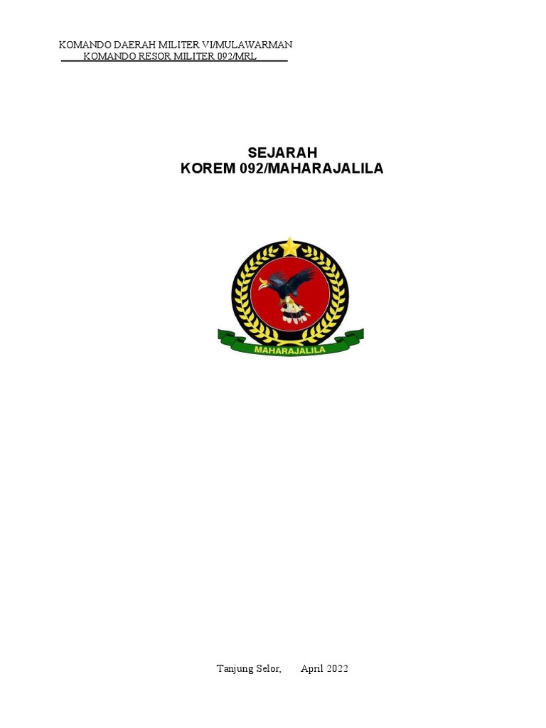 Sejarah Korem 092 MRL Revisi 2-1 | PDF
