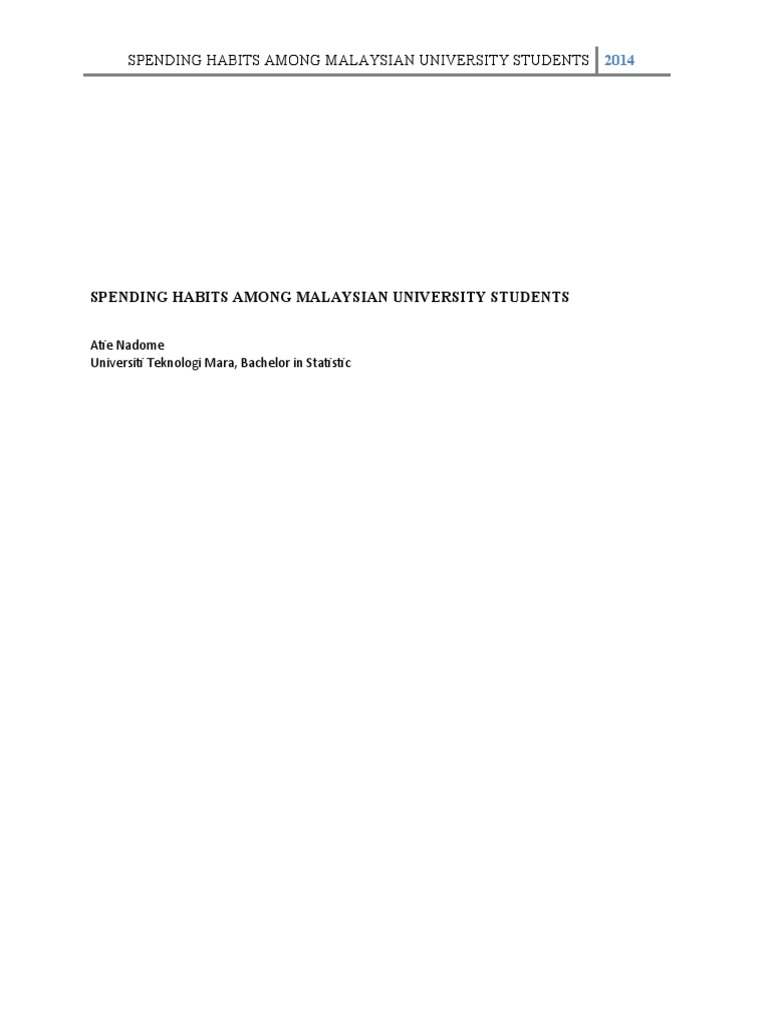 Spending Habits Among Malaysian University Students | PDF | Sampling ...