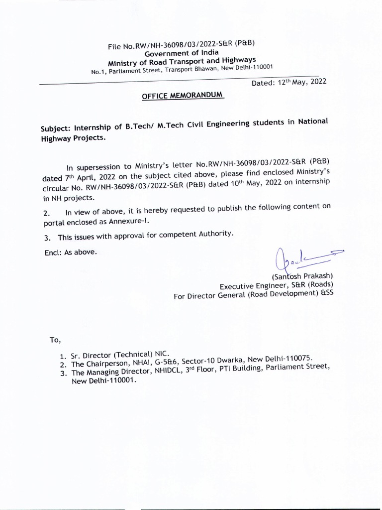 Internship Btech Mtech Nh 00020 Pdf Internship Job Hunting