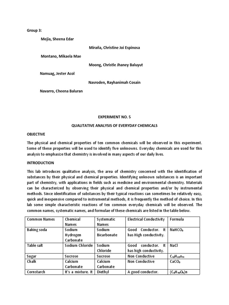 EXPERIMENT NO. 5 Aqueous Reactions and Solutions | PDF | Solubility ...