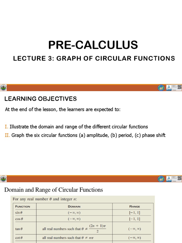 Pre Cal 1 | PDF | Waves | Mathematical Objects