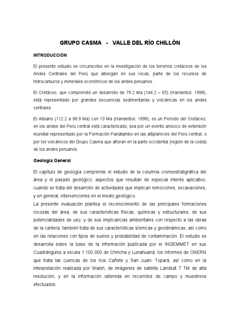 Grupo Casma | PDF | Estrato | Geología