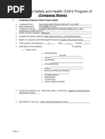 DOLE TEMPLATE Occupational Safety and Health OSH Program | PDF ...