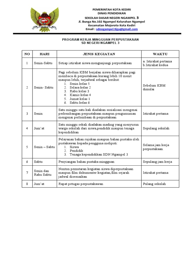 Program Kerja Perpustakaan | PDF