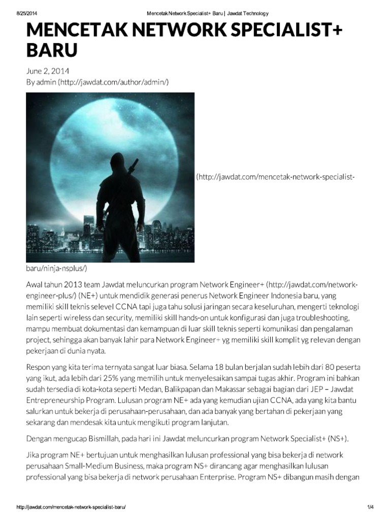 Network Specialist+ - Jawdat | PDF