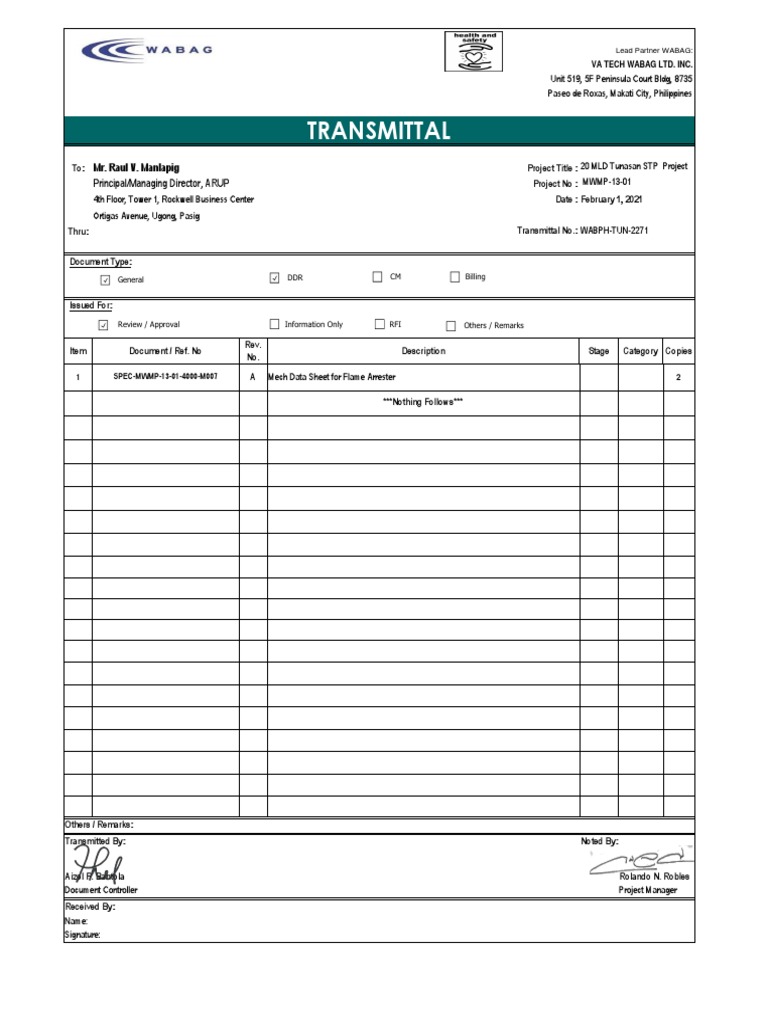 2271.01Feb2021.Mech Data Sheet For Flame Arrester - PDF Ane | PDF