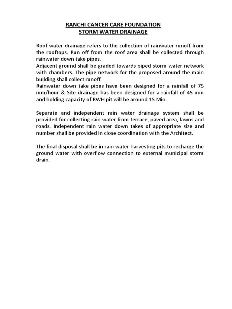 RWH Pit Write Up & Calculation | PDF | Storm Drain | Surface Runoff