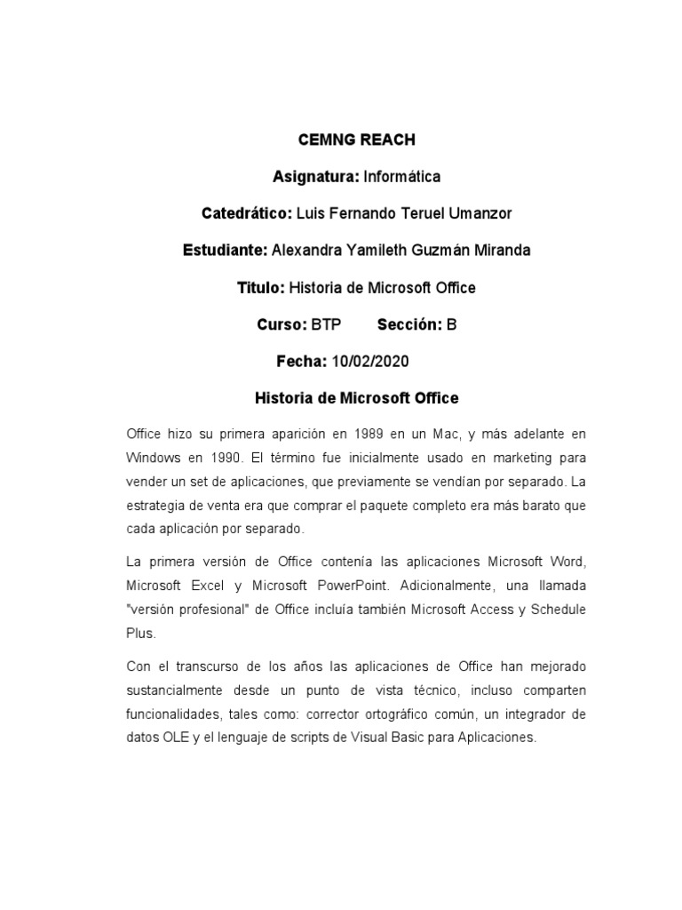 Alexandra-Historia Office | PDF | Microsoft Office | Microsoft Word