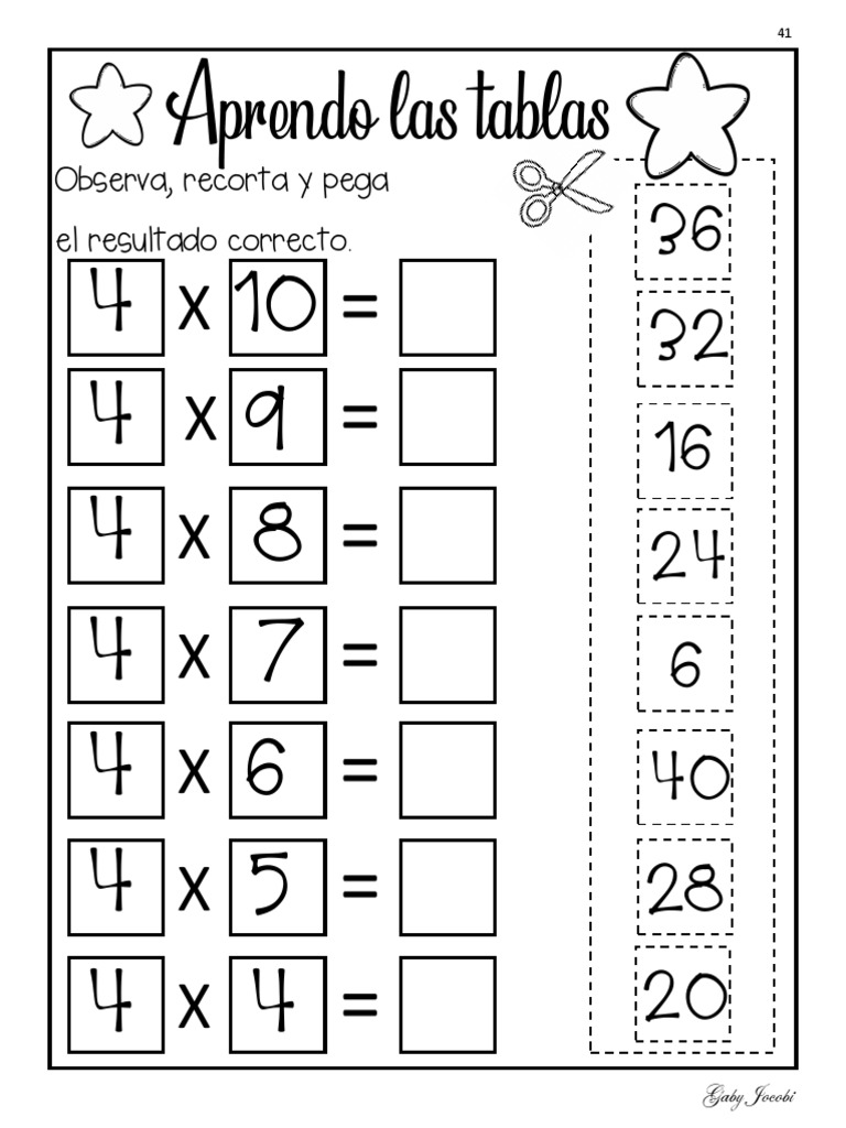 Cuaderno Aprendo Las Tablas de Multiplicar Tablas Del 4 Al 7 | PDF
