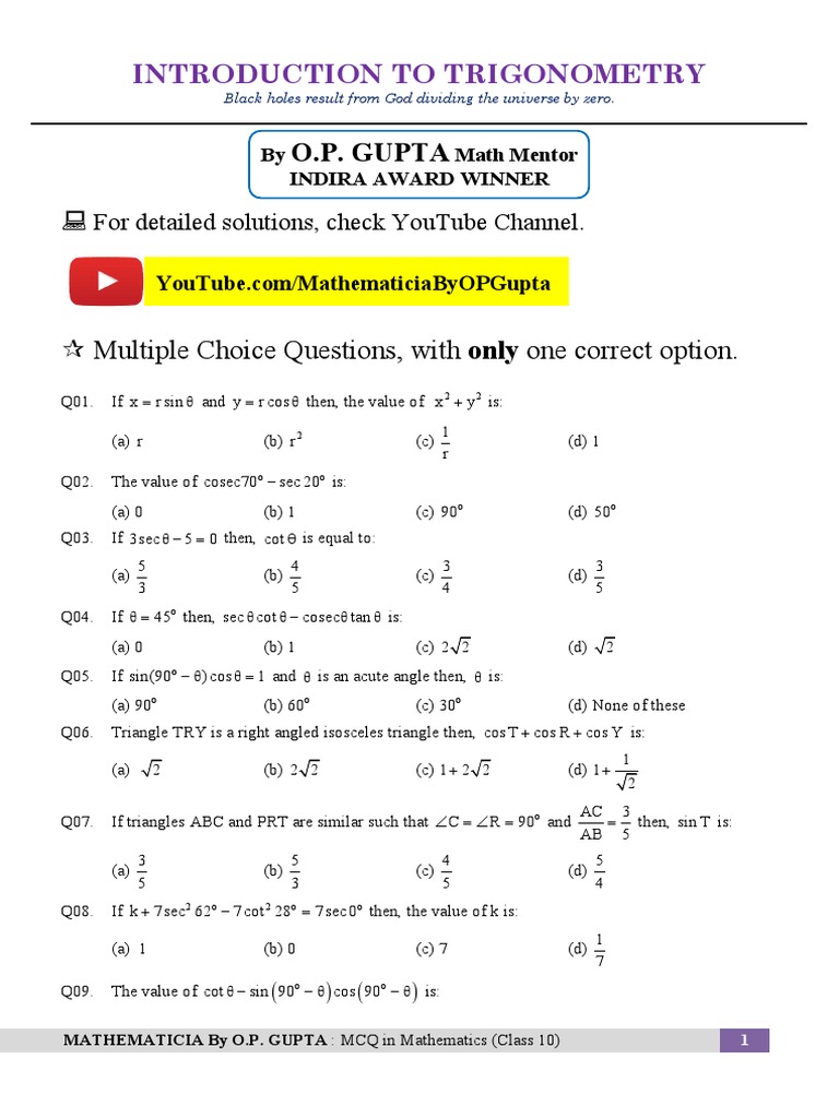 Introduction To Trigonometry | PDF | Triangle | Trigonometry