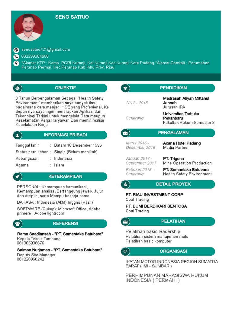 CV Seno Satrio | PDF