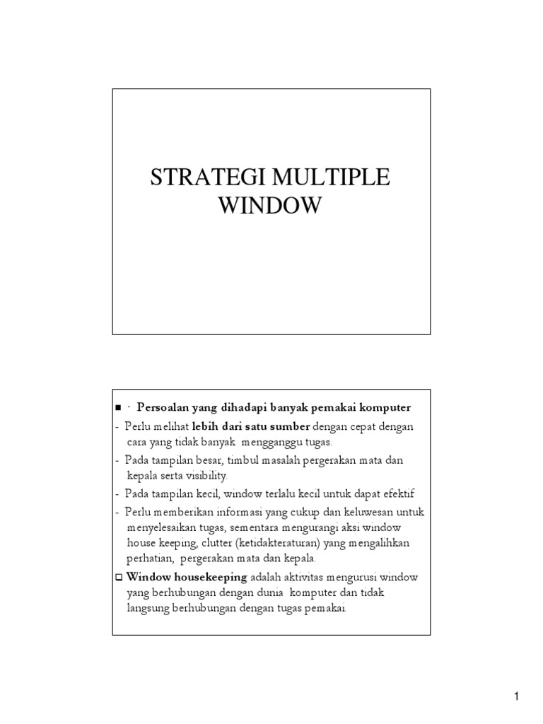 12 Strategi Multiple Window | PDF