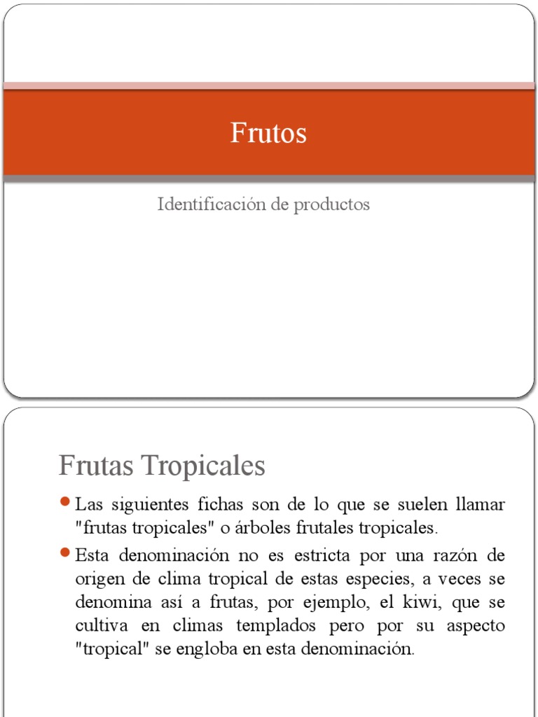 Frutos Tropicales | PDF | Agricultura | Fruta