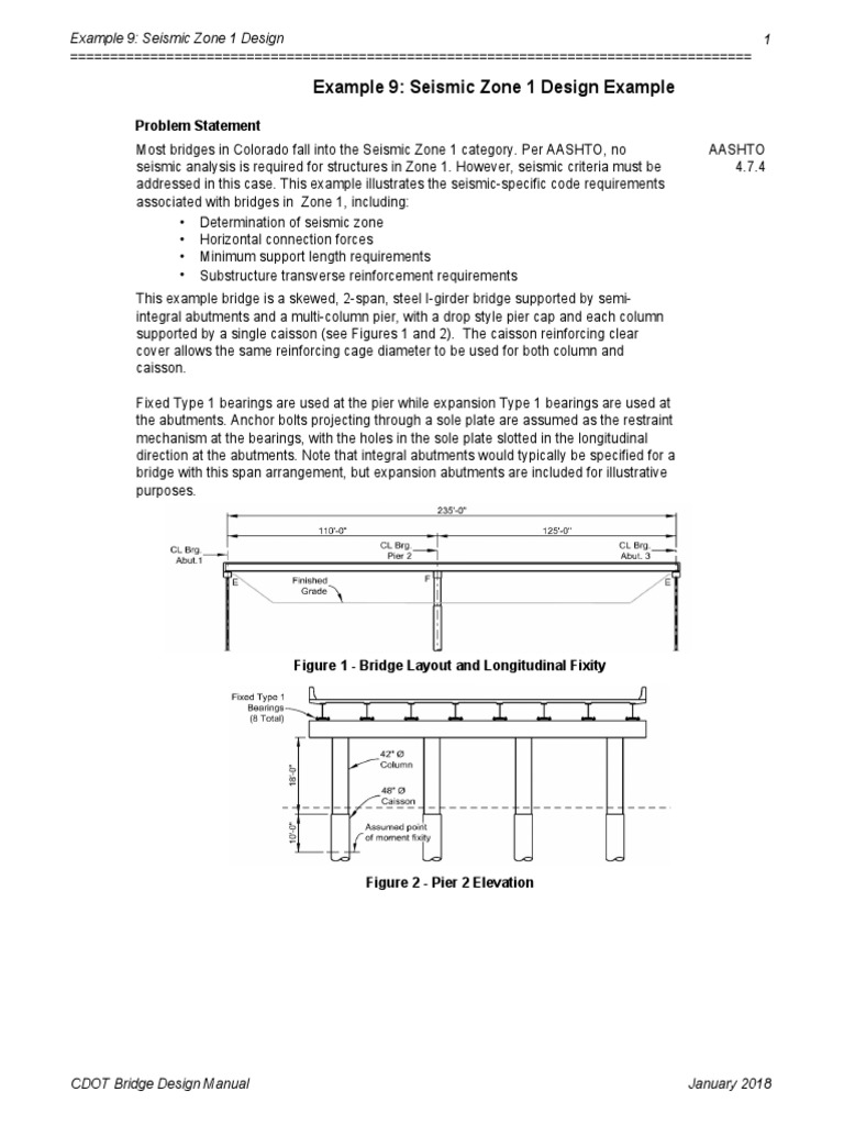 Example 9 Seismic Zone 1 Design - 20190101 | PDF | Deep Foundation | Column