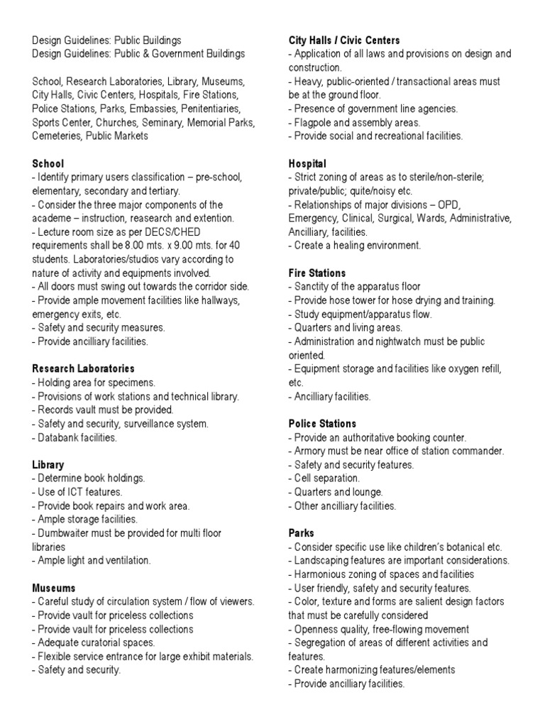 Public Building Design Guidelines | PDF | Libraries