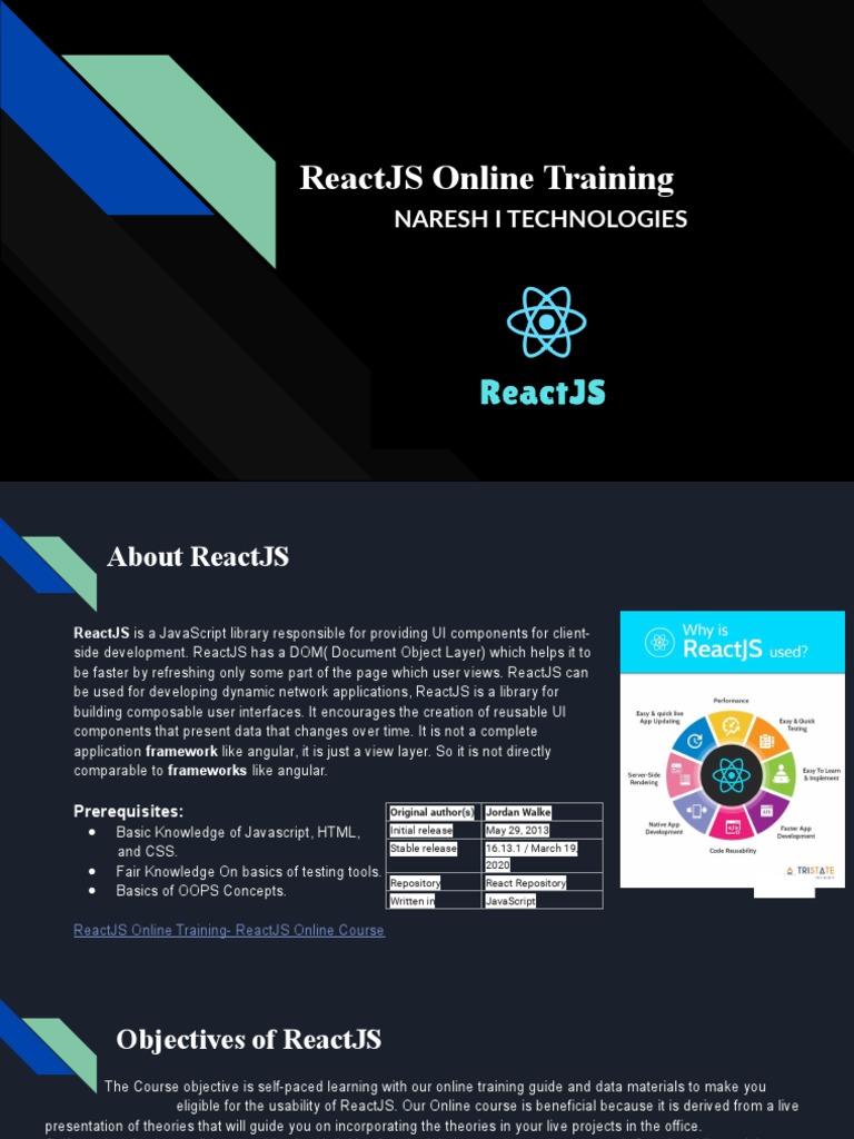 ReactJS Online Training .9461722.powerpoint | PDF | Educational Technology | Mobile App