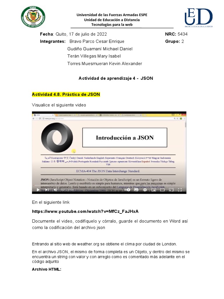 Json | PDF | Formatos de archivo de computadora | Informática