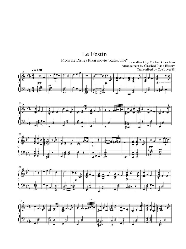 Le Festin From The Ratatouille Movie - Kongashare - Com - Scor | PDF