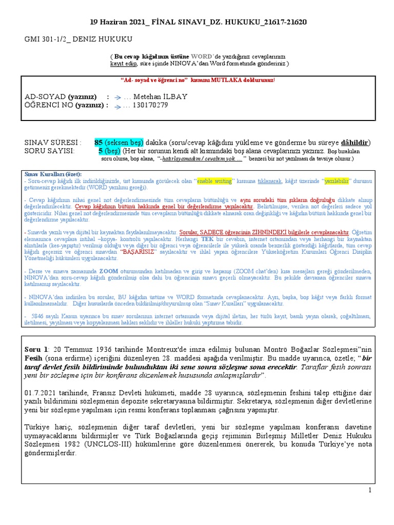 Hukuk Final Sinavi | PDF