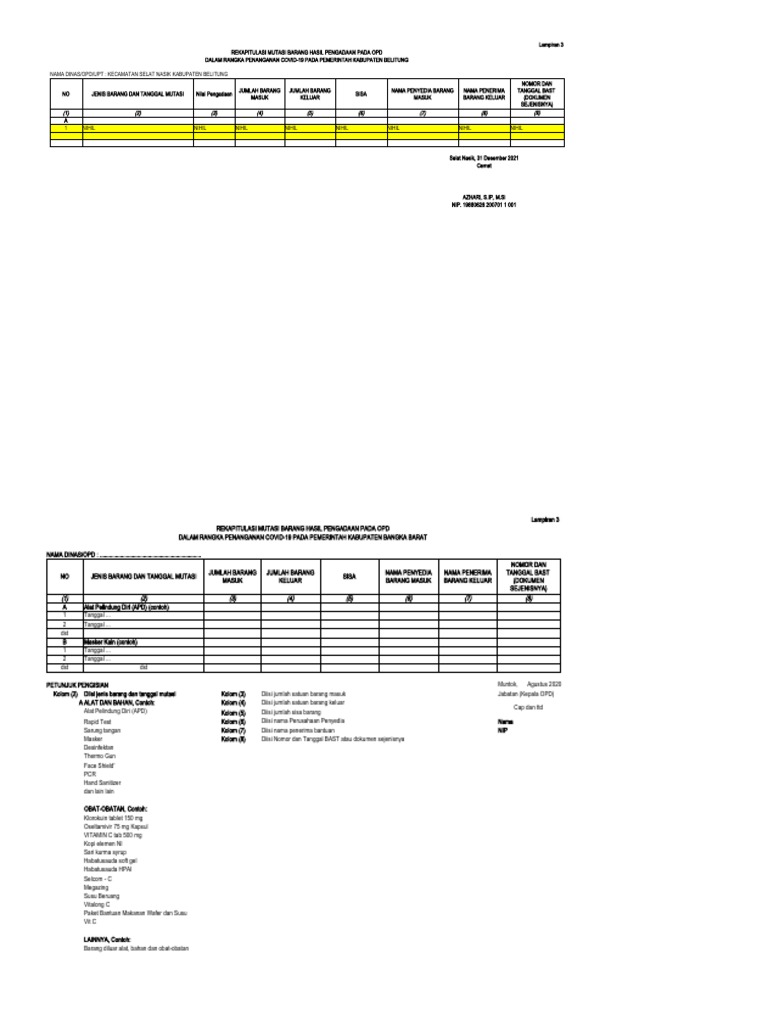 Mutasi Barang Pengadaan | PDF