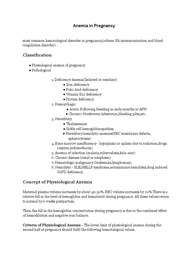 Anemia in Pregnancy | PDF | Anemia | Clinical Medicine