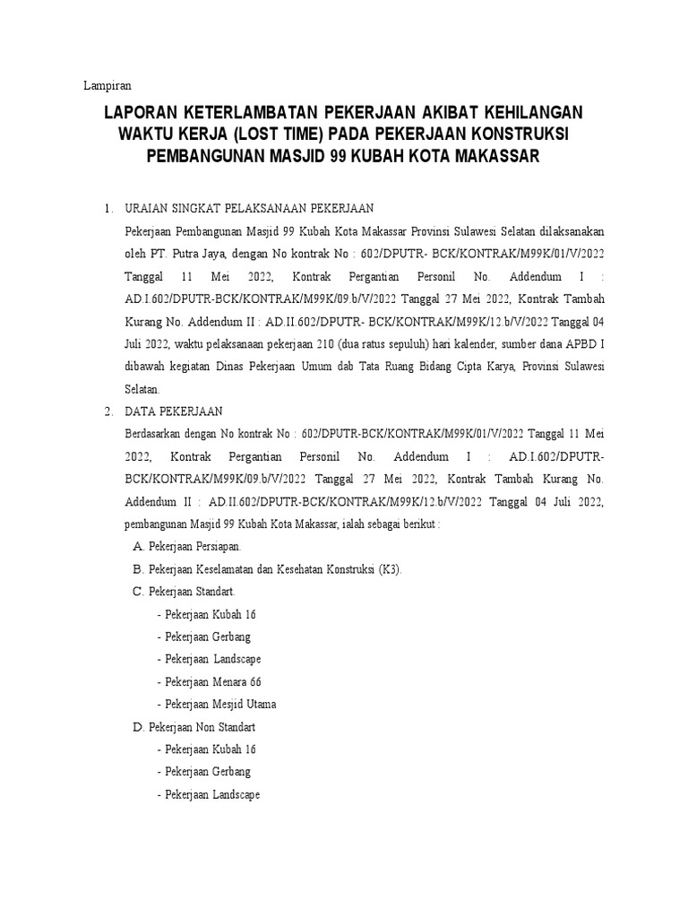 Kronologi Keterlambatan | PDF