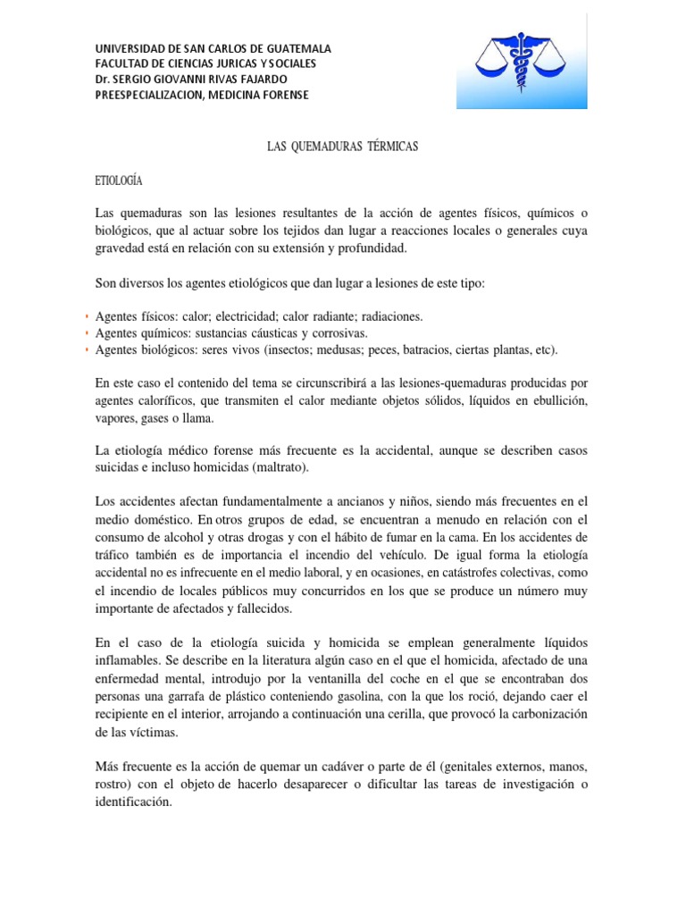 Quemaduras Térmicas | PDF | Quemar | Inflamación