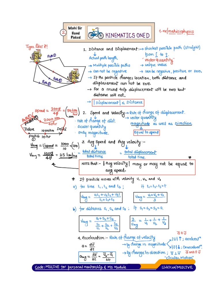 02 Kinematics-1D | PDF | Force | Acceleration