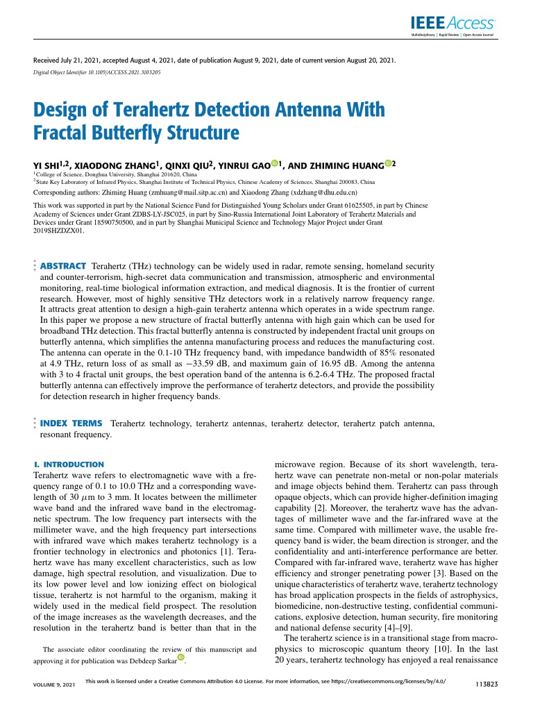 Fractal Butterfly Antenna for THz Detection | PDF | Antenna (Radio ...