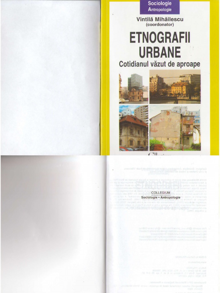 Vintila Mihailescu Etnografii Urbane | PDF